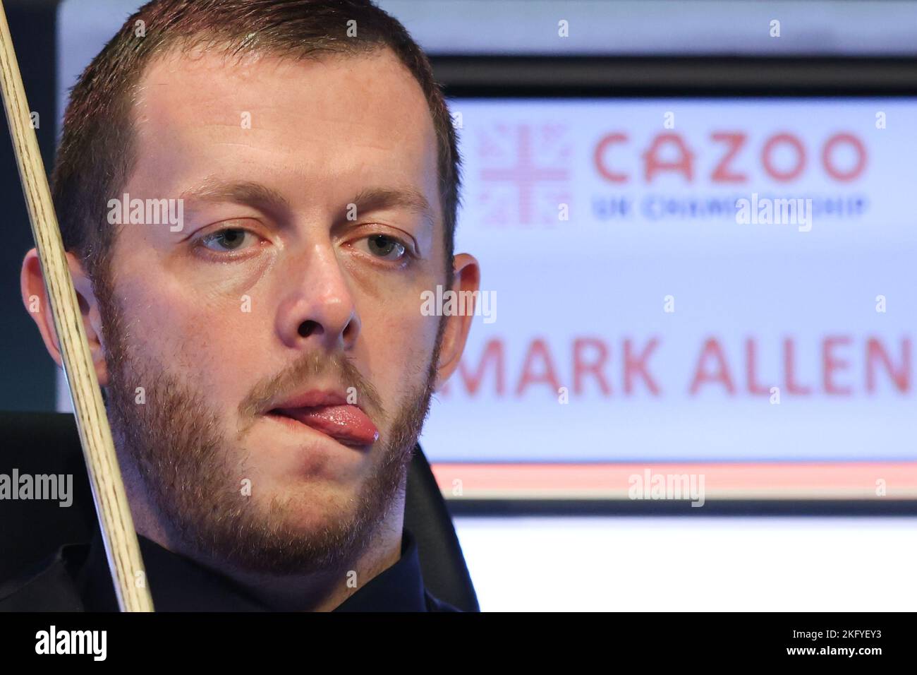 Northern Ireland’s Mark Allen during day nine of the Cazoo UK Snooker ...