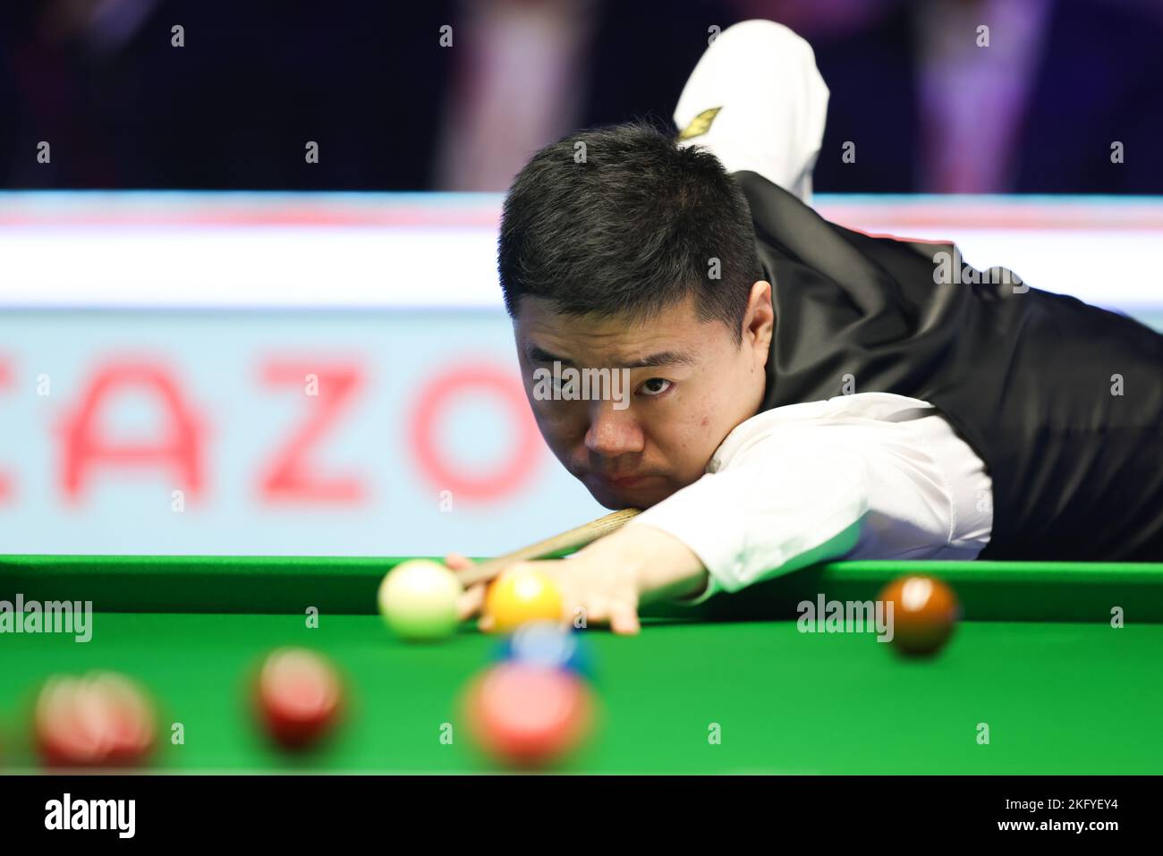 China’s Ding Junhui during day nine of the Cazoo UK Snooker ...
