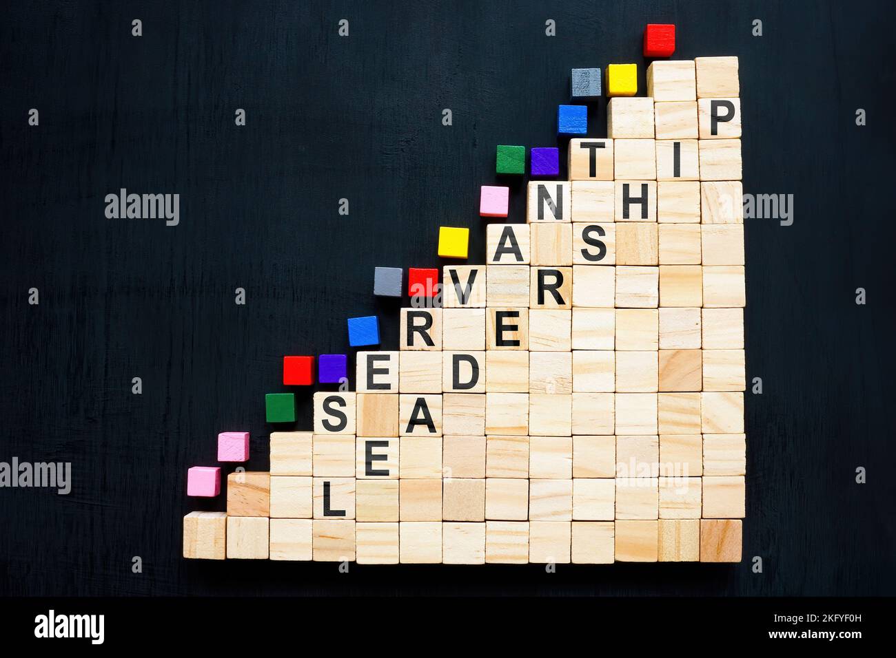 Staircase made of cubes and inscription servant leadership Stock Photo ...