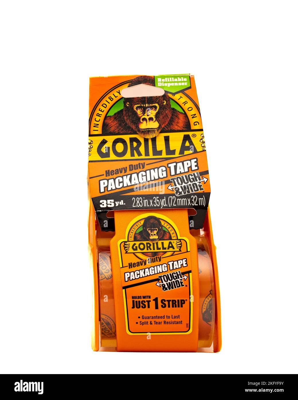 A package of gorilla brand heavy duty packaging tape, tough and wide ...