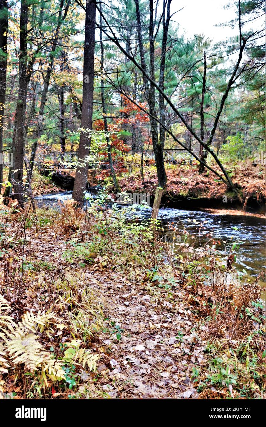 An autumn scene of the Fort McCoy Pine View Recreation Area is shown ...