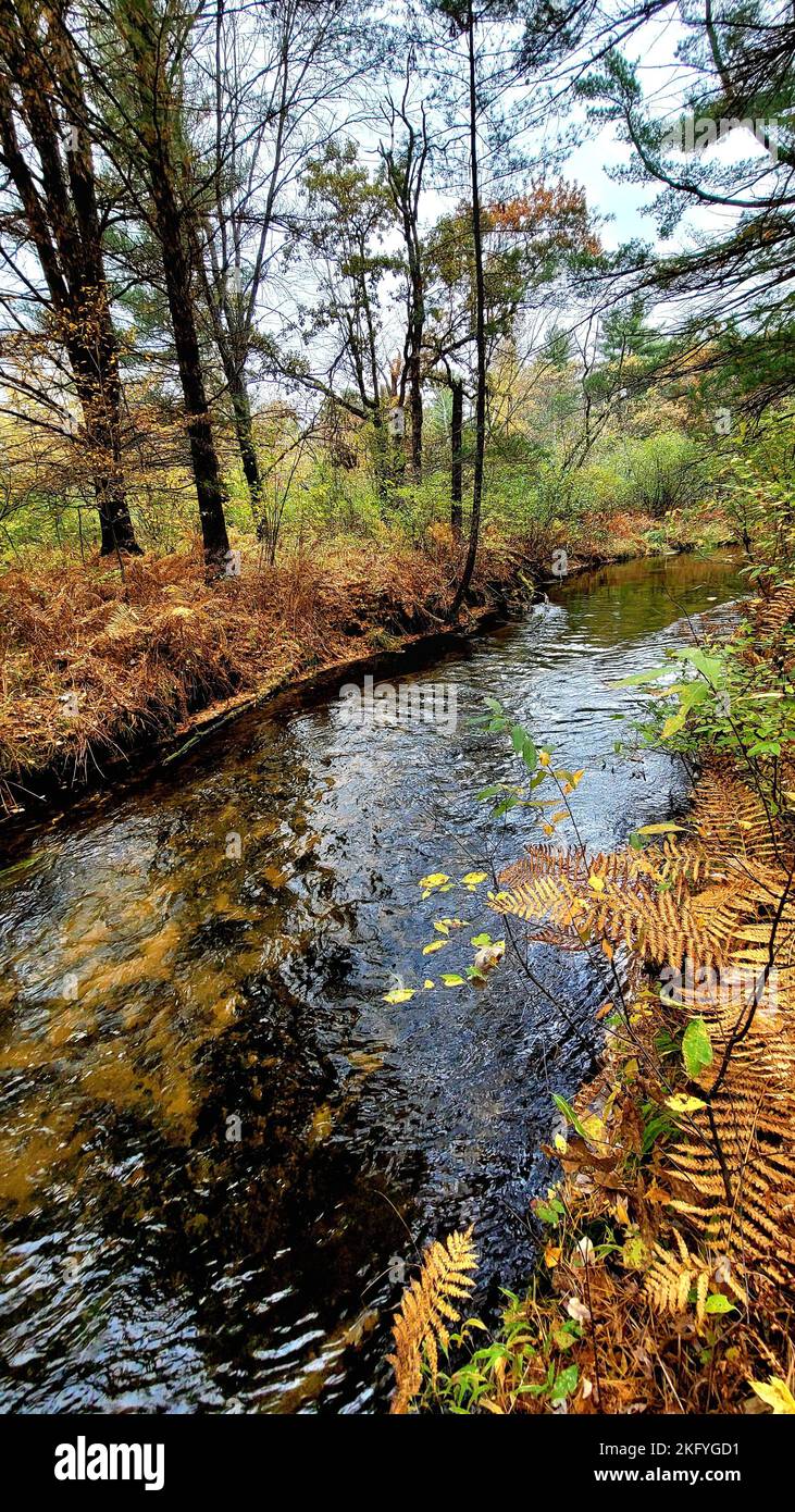 An autumn scene of the Fort McCoy Pine View Recreation Area is shown ...