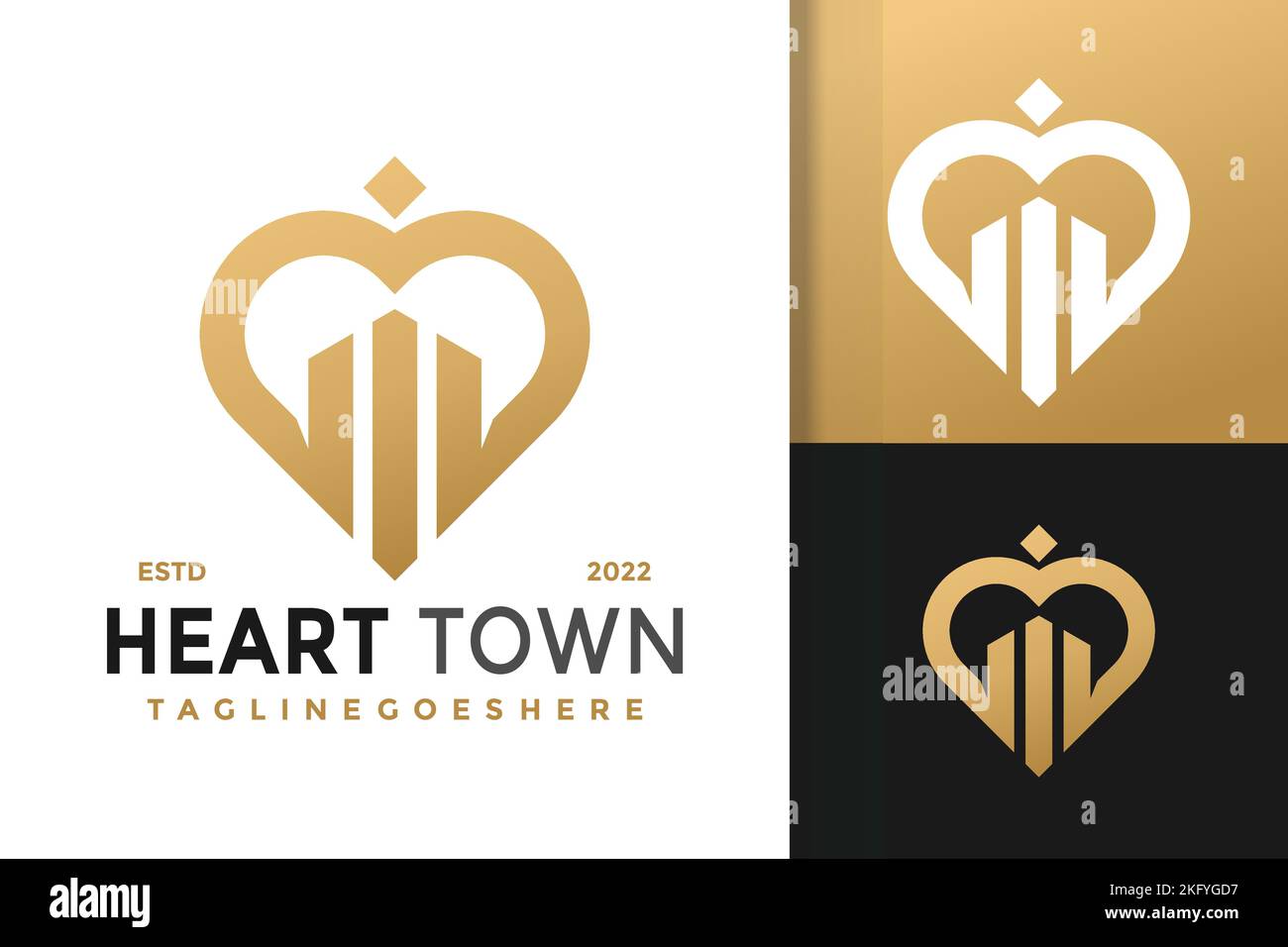 A vector Heart Town Estate Logo Design template Stock Vector Image ...