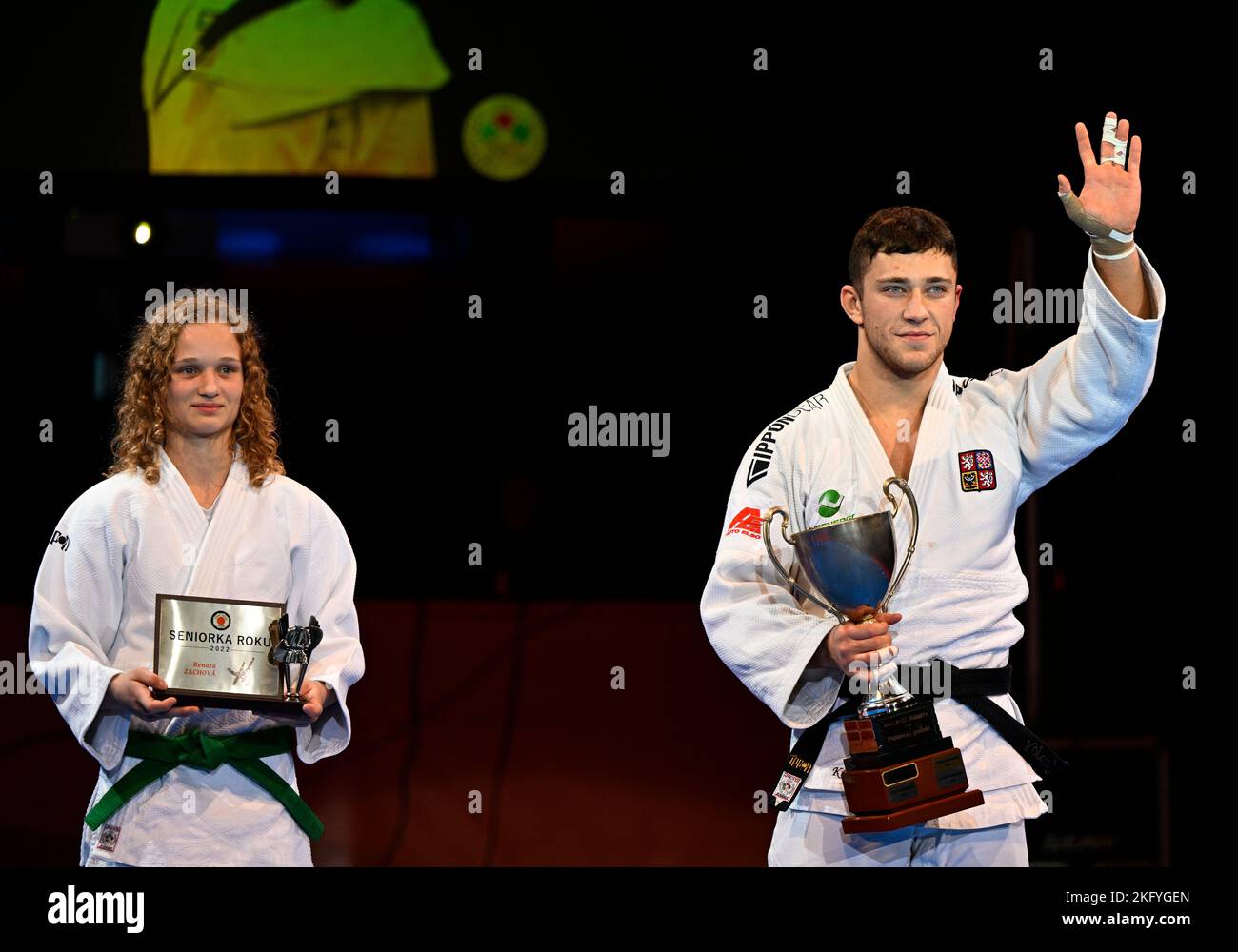 Prague, Czech Republic. 20th Nov, 2022. From left Czech judokas Marketa ...