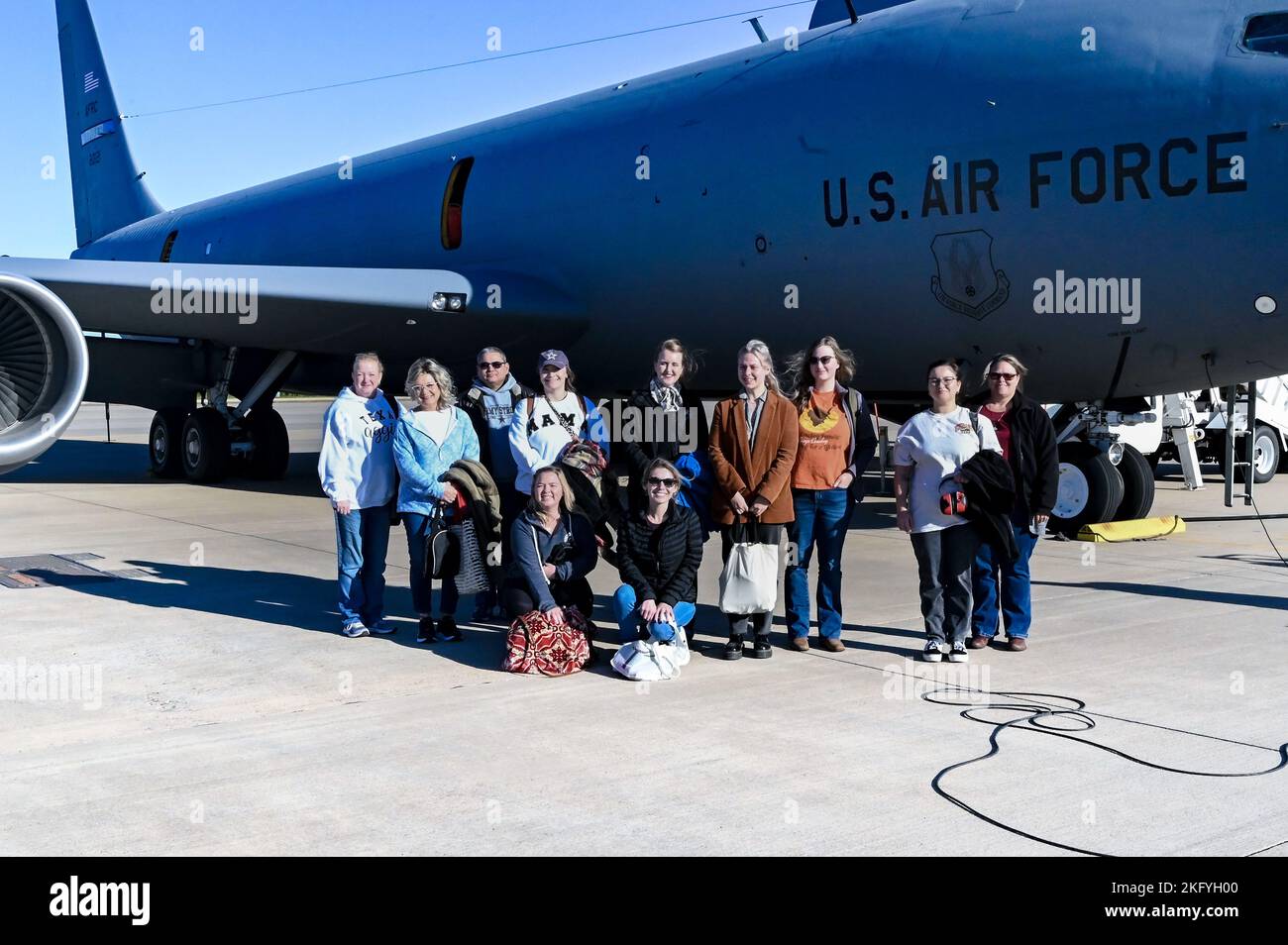 Spouses of the 507th Air Refueling Wing service members pose in front ...