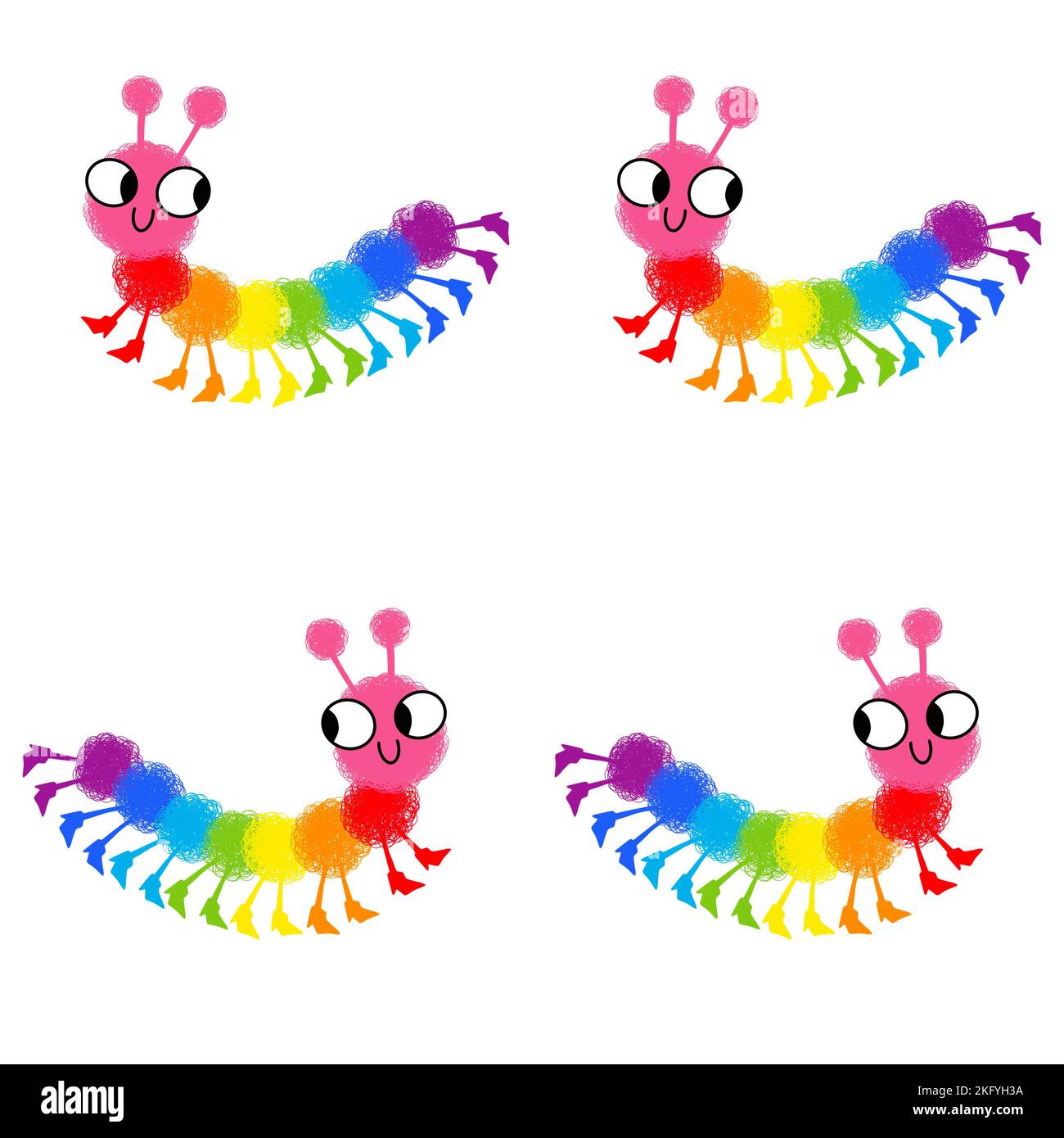 Cartoon animals seamless caterpillar pattern for wrapping paper and ...