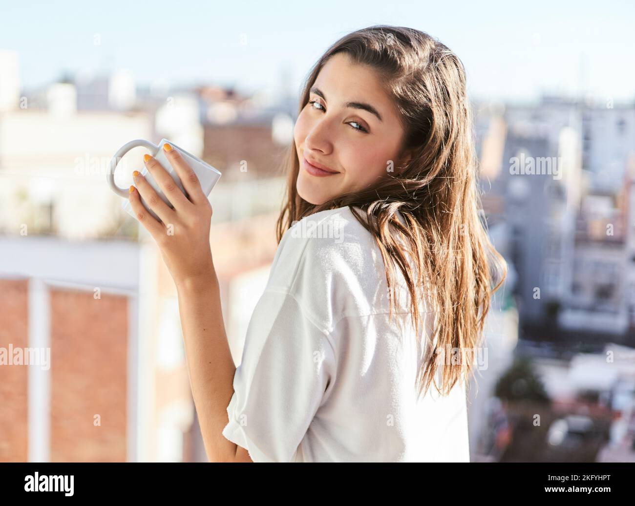 Beauty on a balcony hi-res stock photography and images - Alamy
