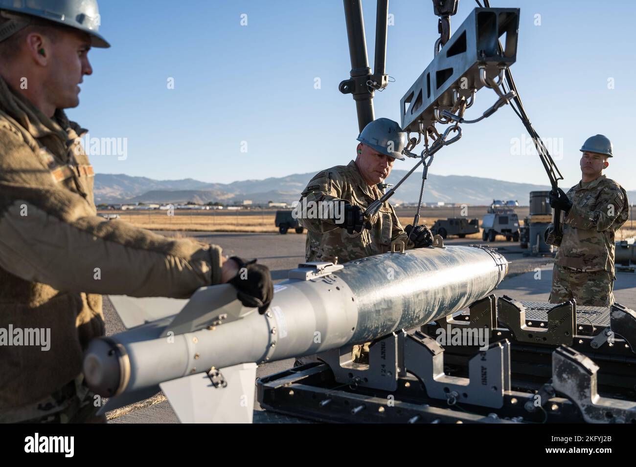 Munitions Systems Airmen with the 124th Munitions Flight assemble a GBU ...