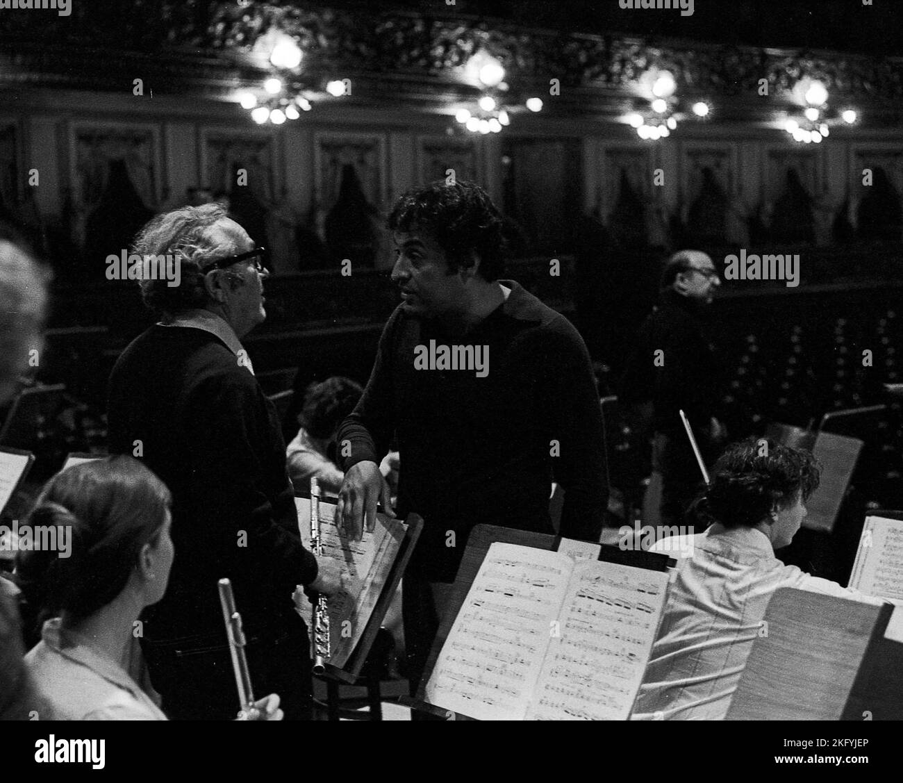 Zubin Mehta, Indian orchestra conductor, during a rehearsal with his ...