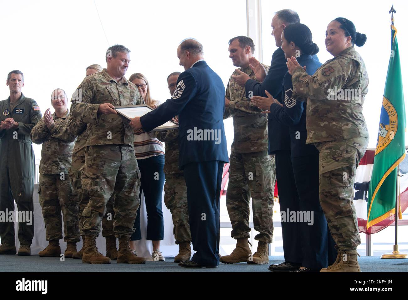 Washington Air National Guard Col. Mike Berens (left), along with ...