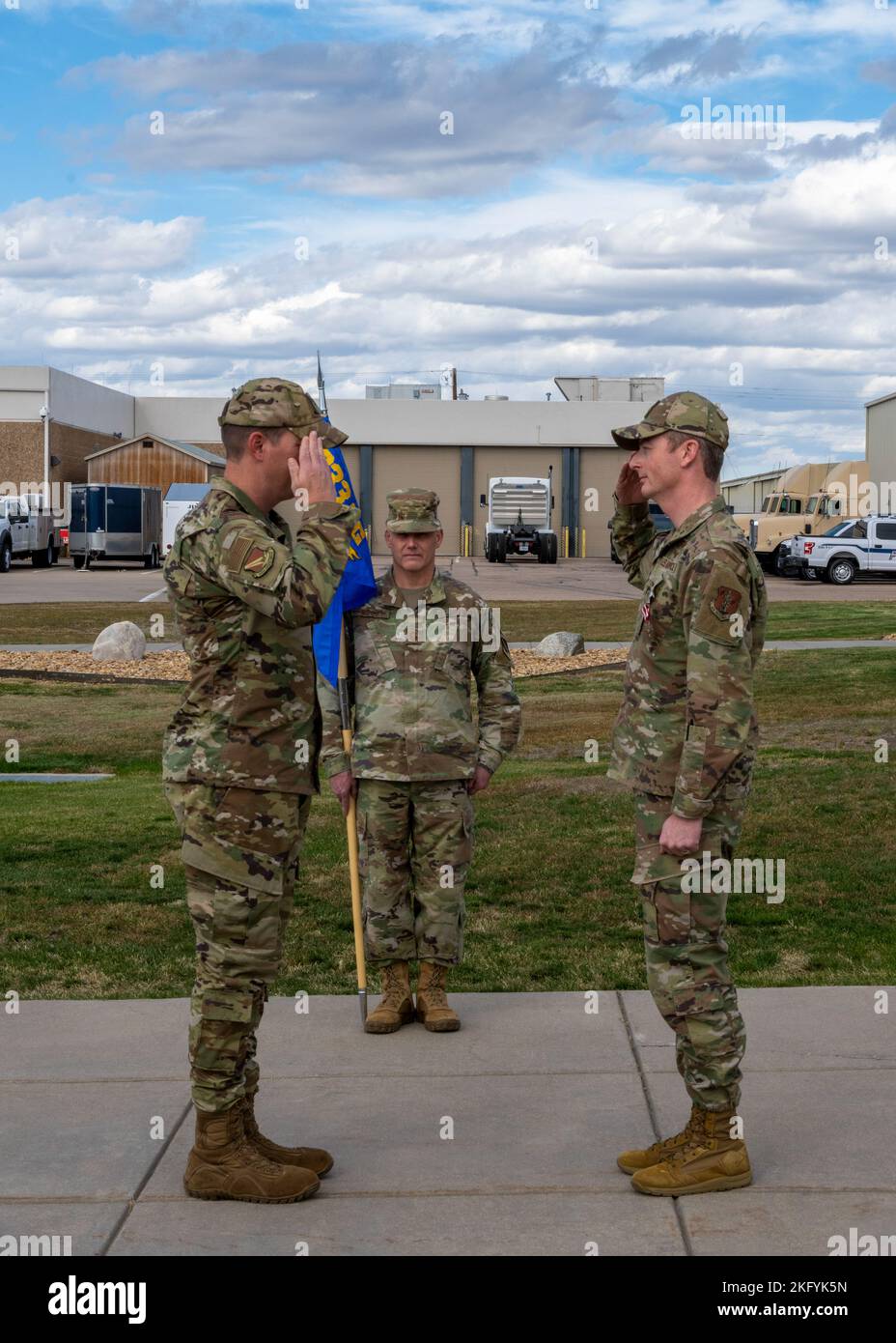 U.S. Air Force Col. Adam Rogge and U.S. Air Force Lt. Col. Joseph Friel ...