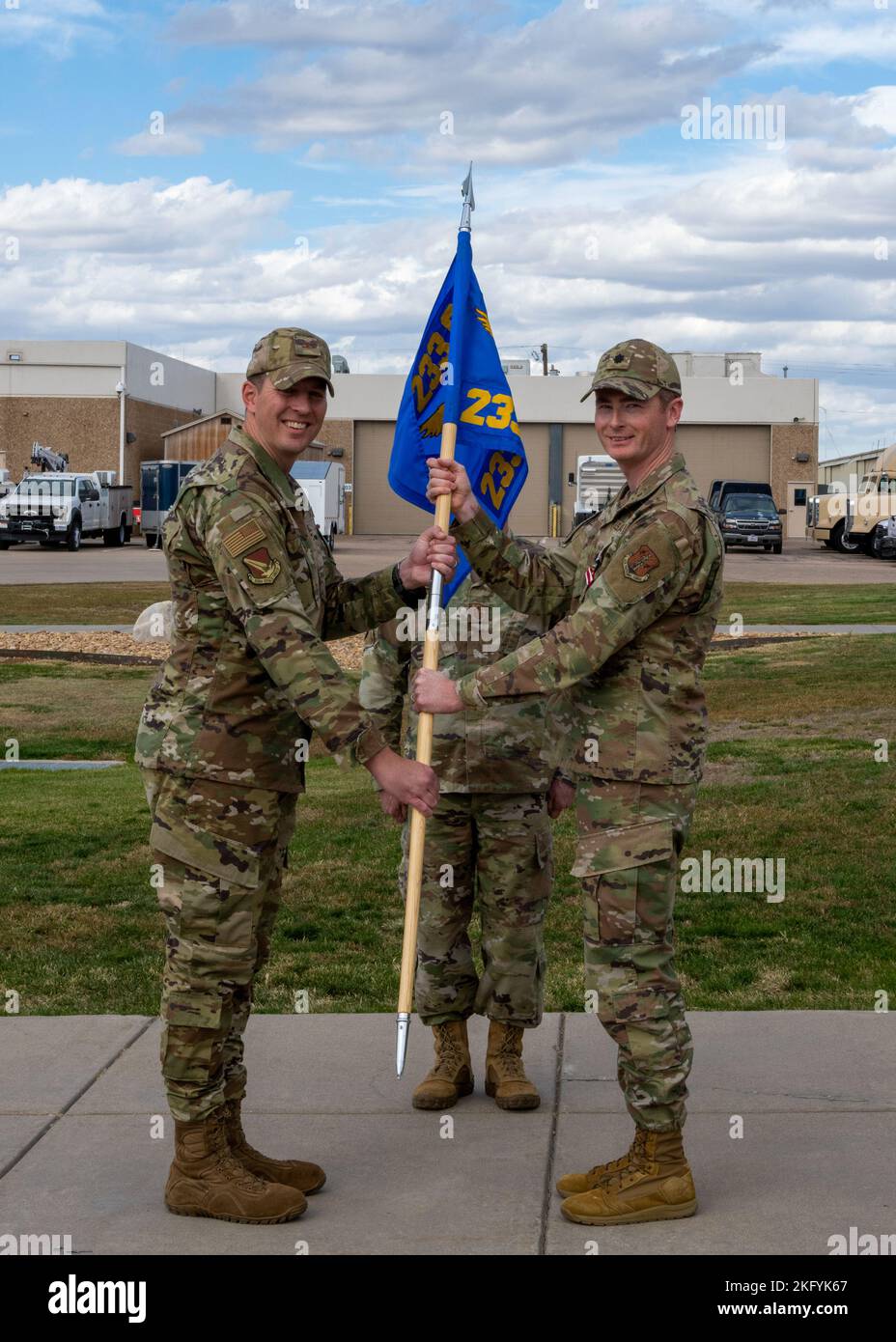 U.S. Air Force Col. Adam Rogge and U.S. Air Force Lt. Col. Joseph Friel ...