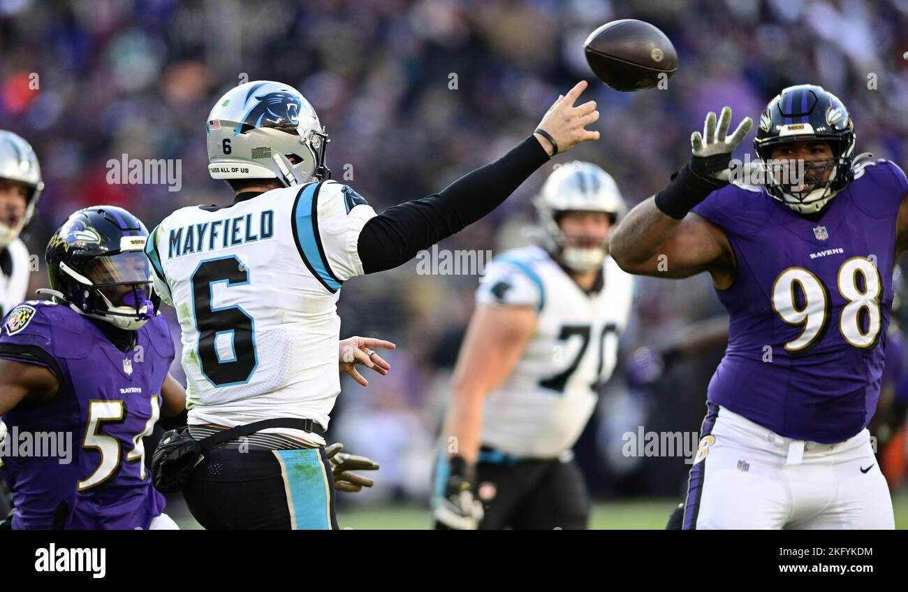 Baltimore, United States. 20th Nov, 2022. Carolina Panthers quarterback ...