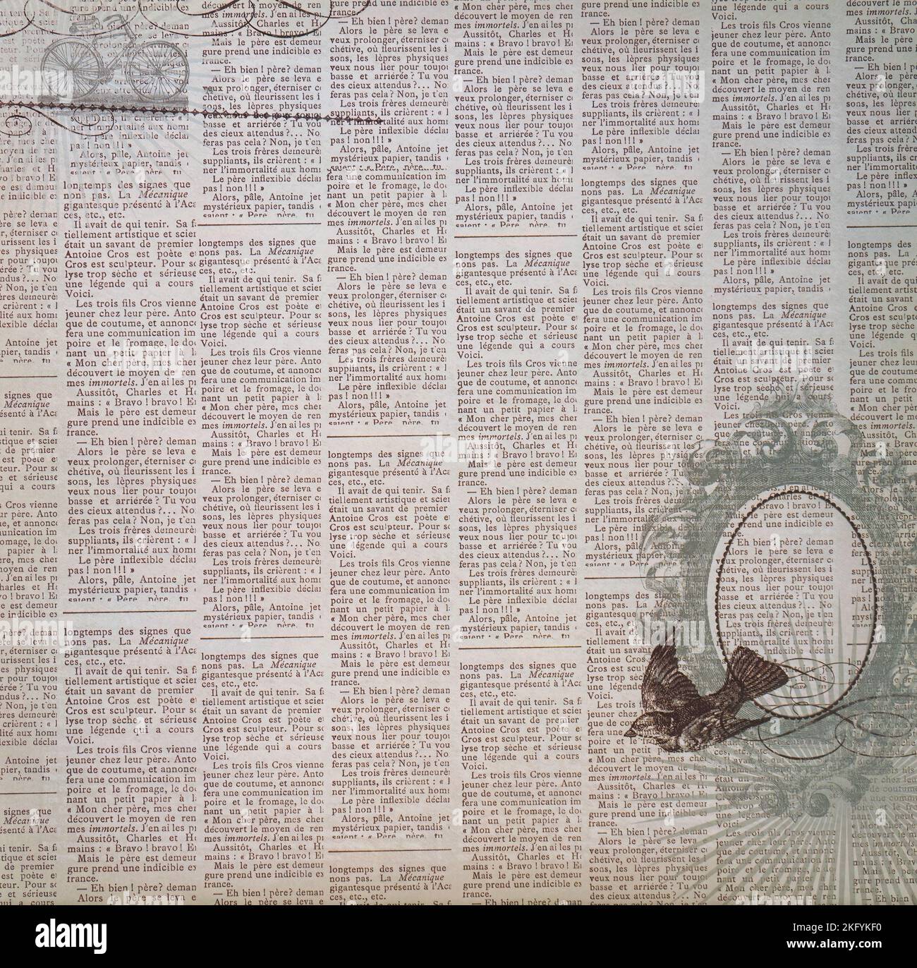 Text script based background with french theme illustration Stock Photo ...