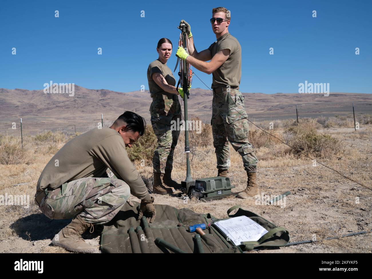 Airmen with the 152nd Communications Flight set up communications ...
