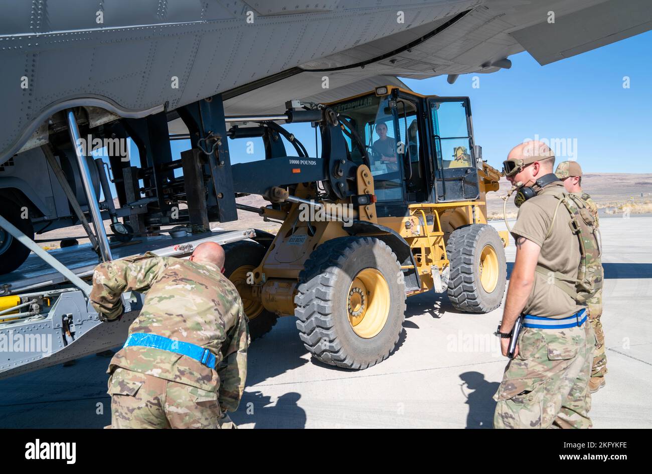 Airmen with the 152nd Logistics Readiness Squadron participate in an ...