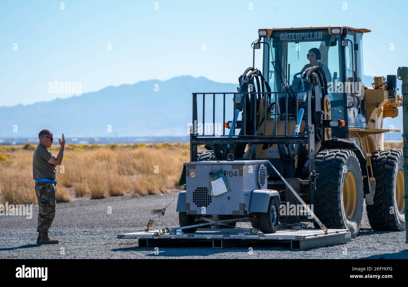 Airmen with the 152nd Logistics Readiness Squadron participate in an ...