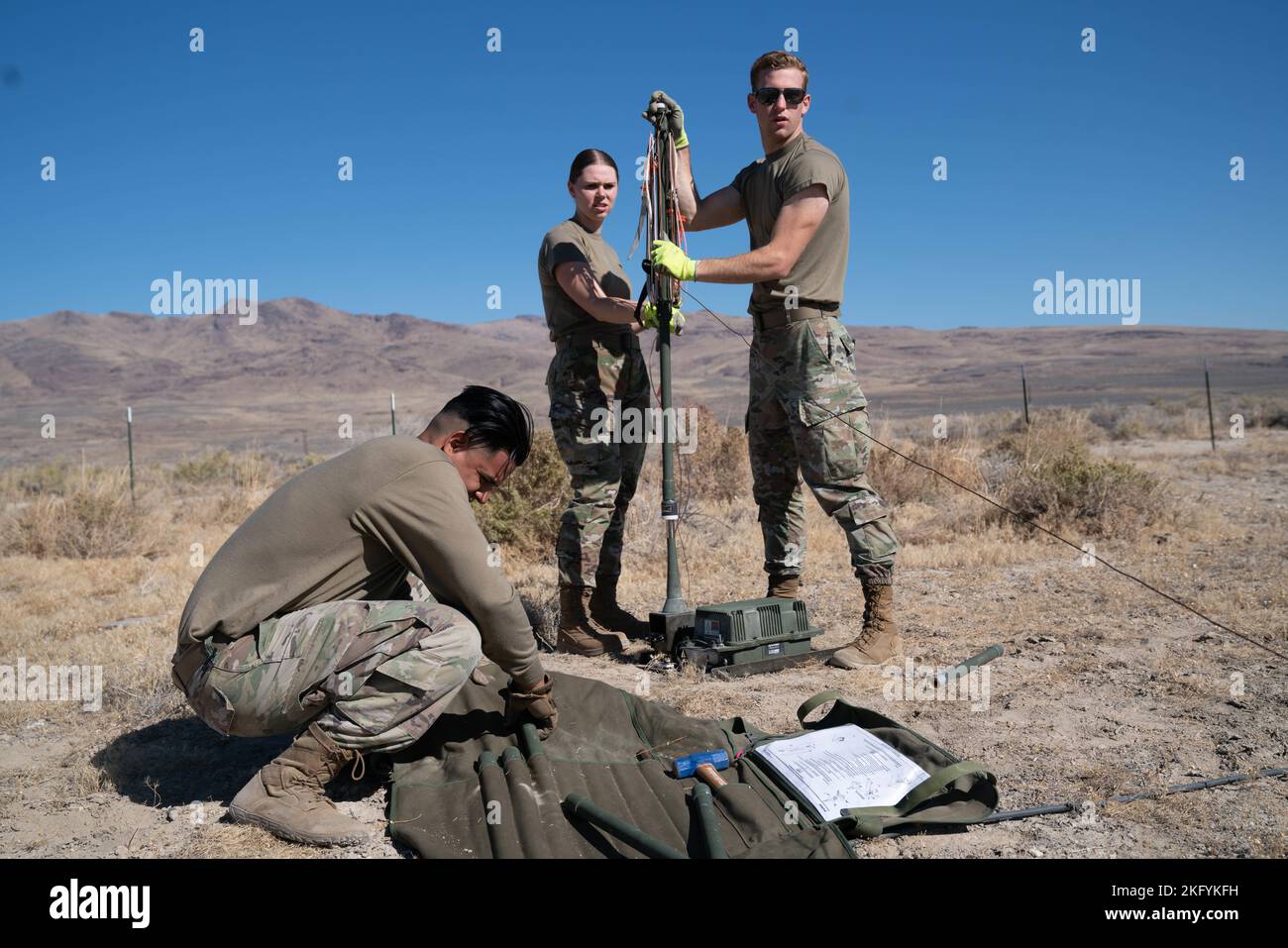 Airmen with the 152nd Communications Flight set up communications ...