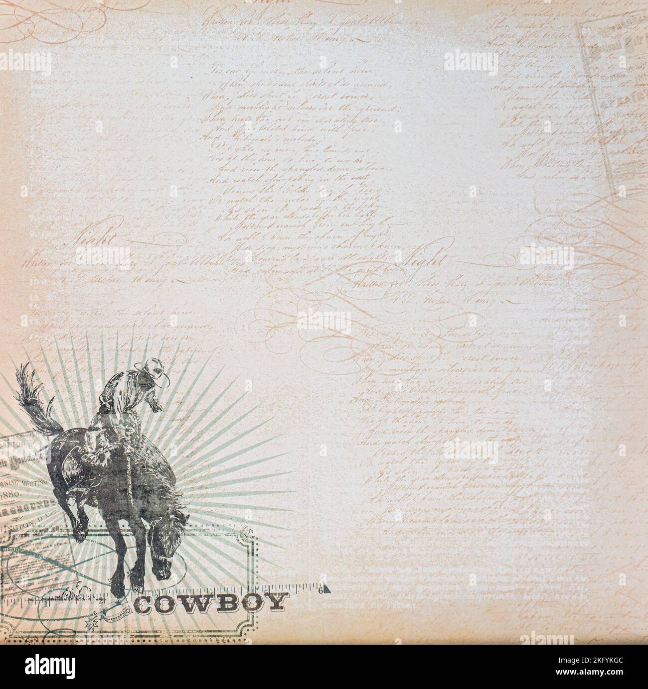 Simple background design with cowboy theme illustration Stock Photo - Alamy