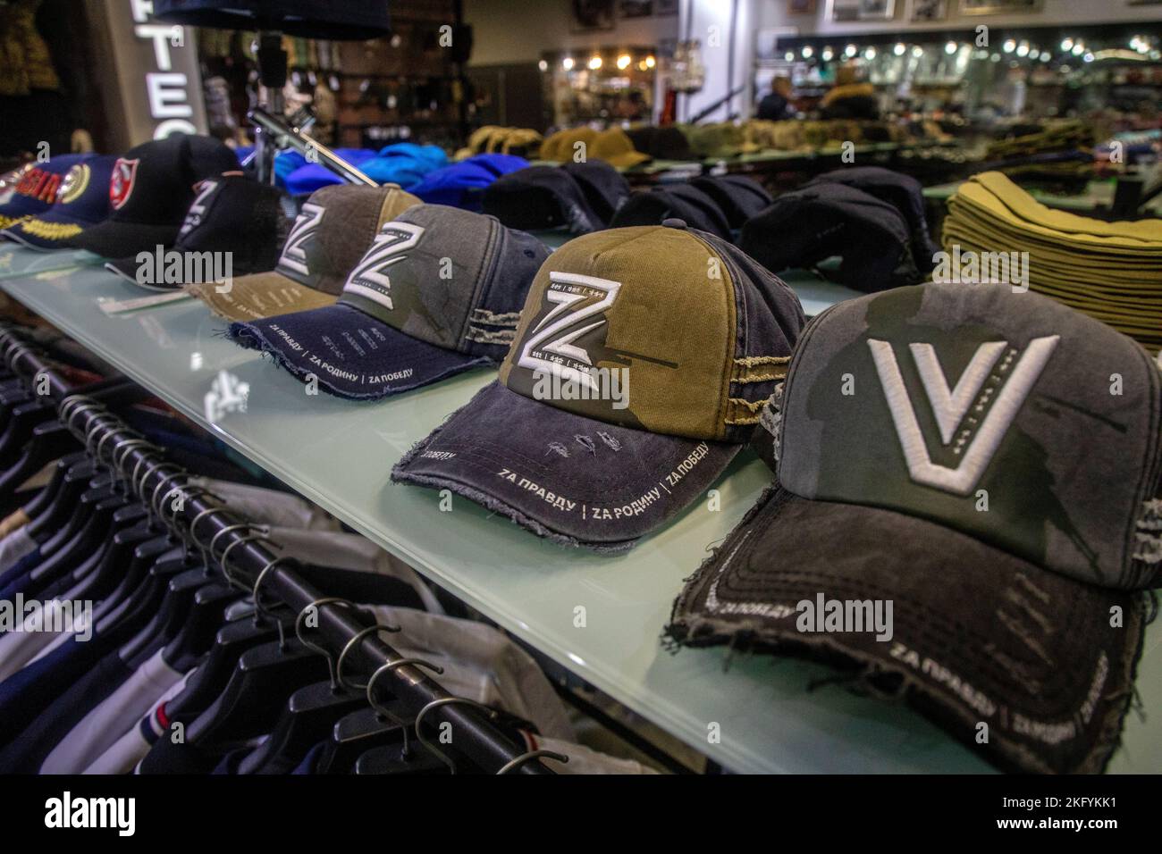 Moscow, Russia. 20th November, 2022 Baseball caps with the letters Z ...
