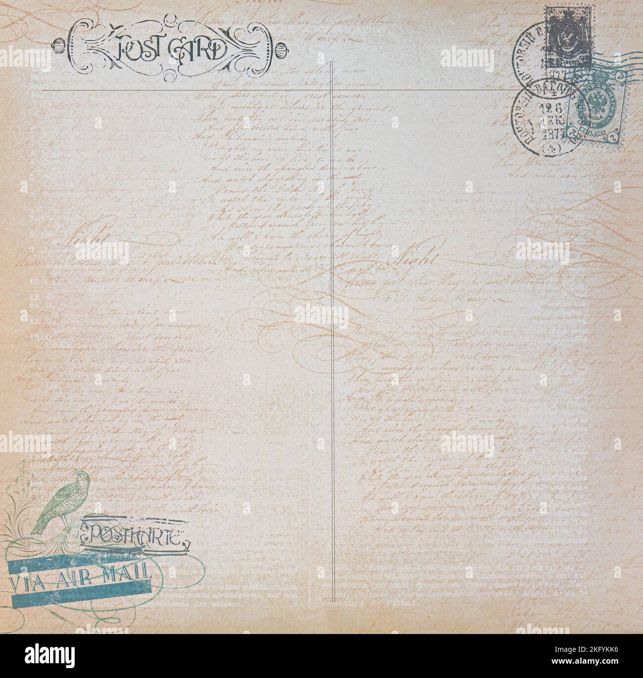 Simple plain background design with a postcard theme illustration Stock ...