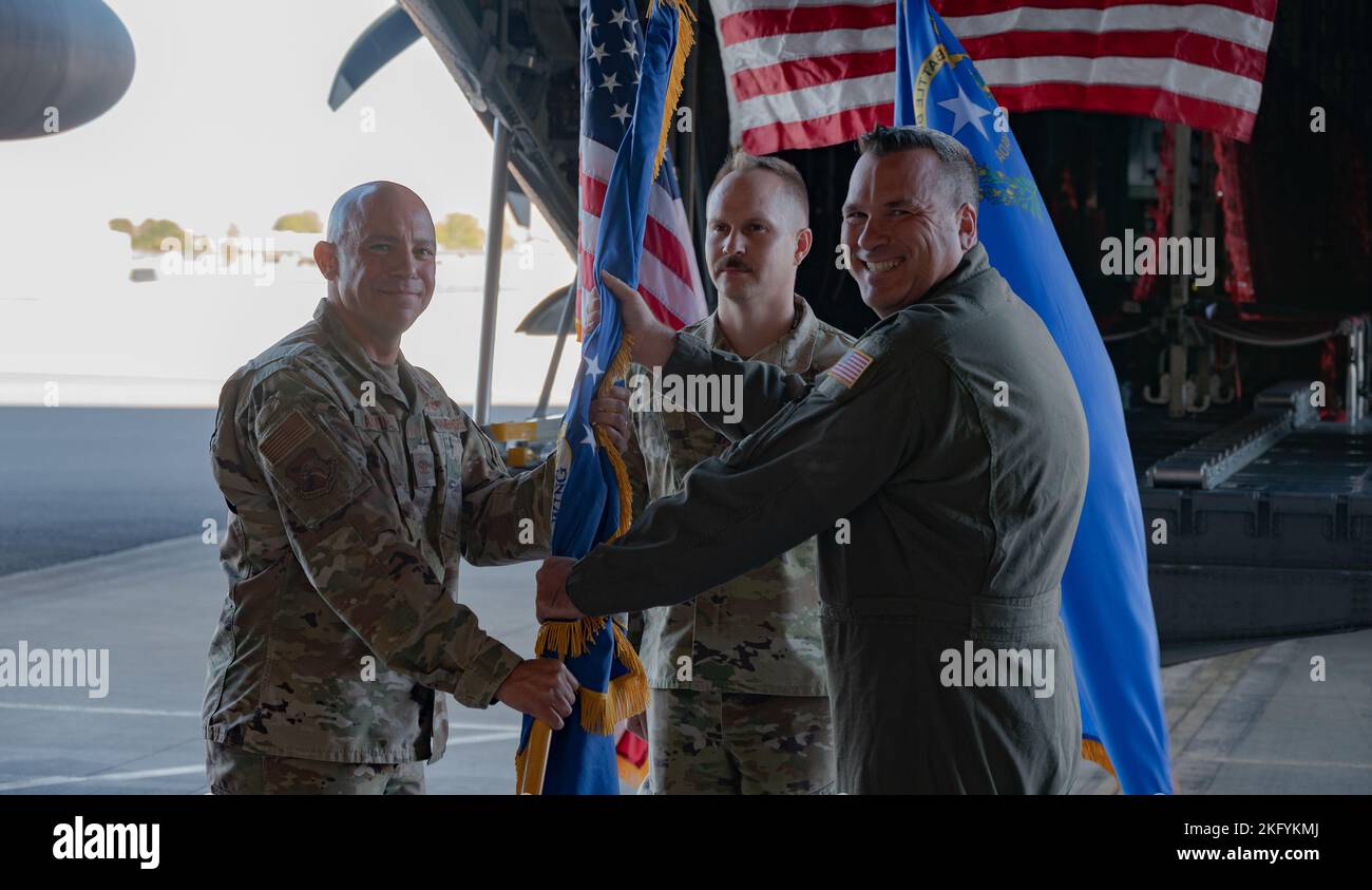 Col. David Chauvin, Chief of Staff, Nevada Air National Guard, passes ...