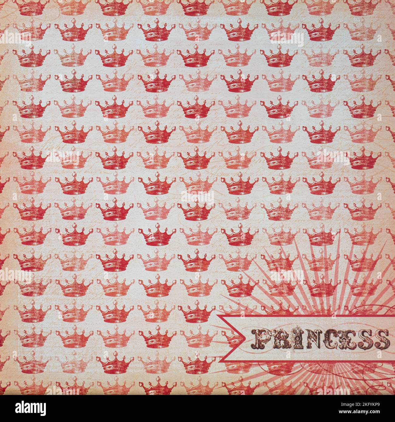 Repeating princess crown pattern illustration Stock Photo - Alamy