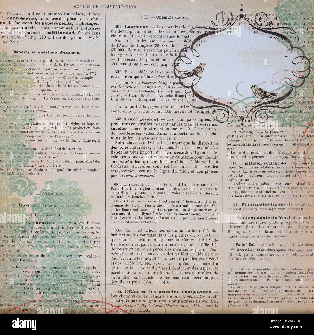 Text script based background with french theme illustration Stock Photo ...