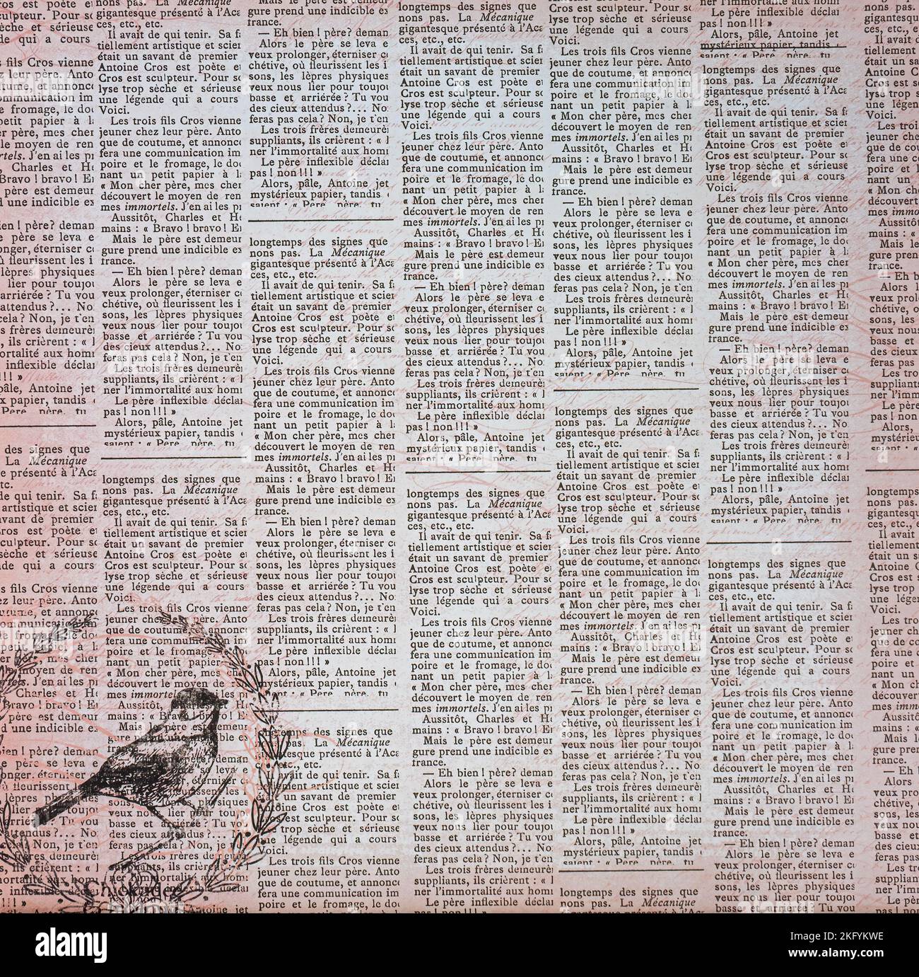 Text script based background with french theme illustration Stock Photo ...