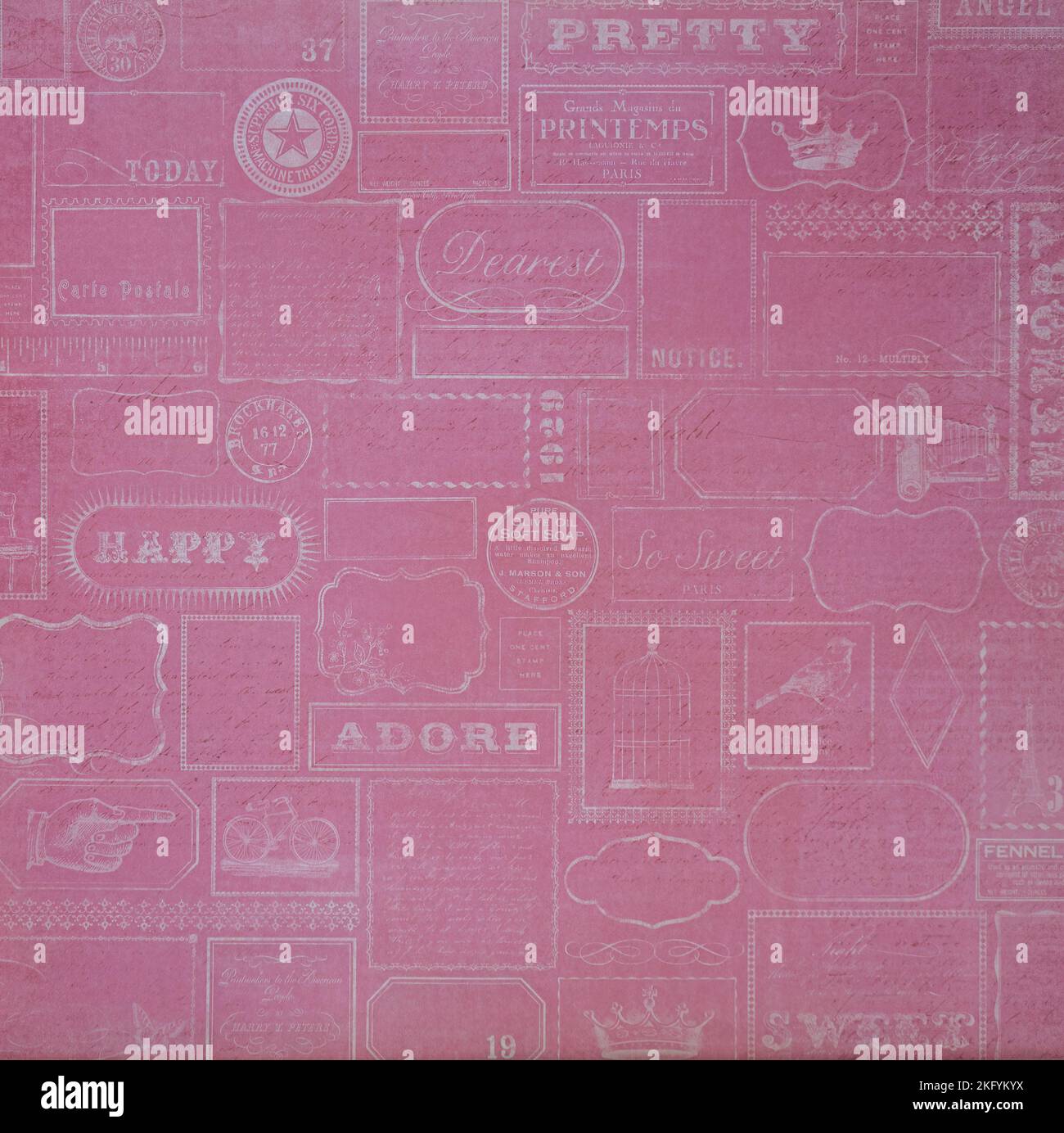 Faded shapes design with random text illustration Stock Photo - Alamy