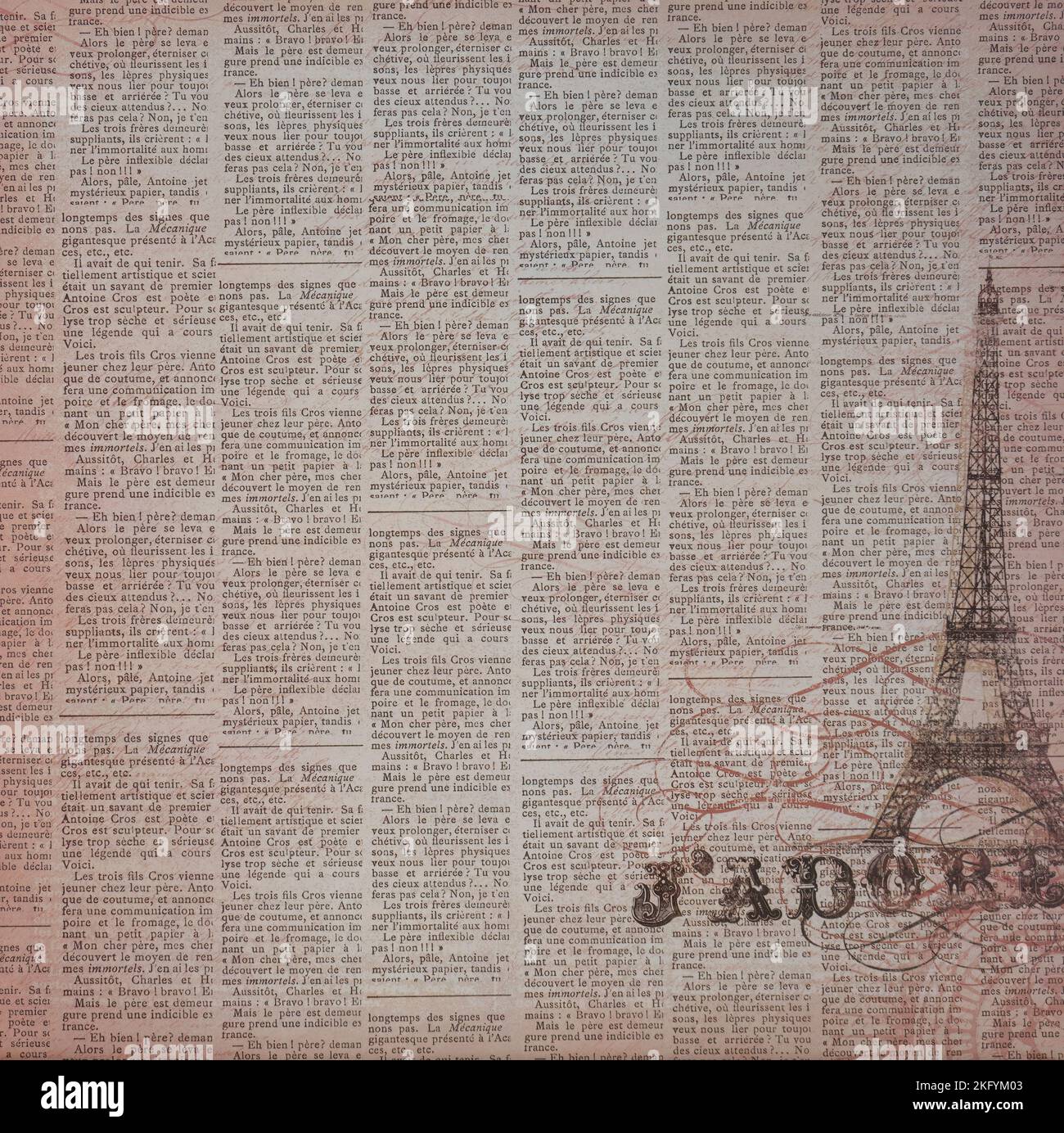 Text script based background with french theme illustration Stock Photo ...