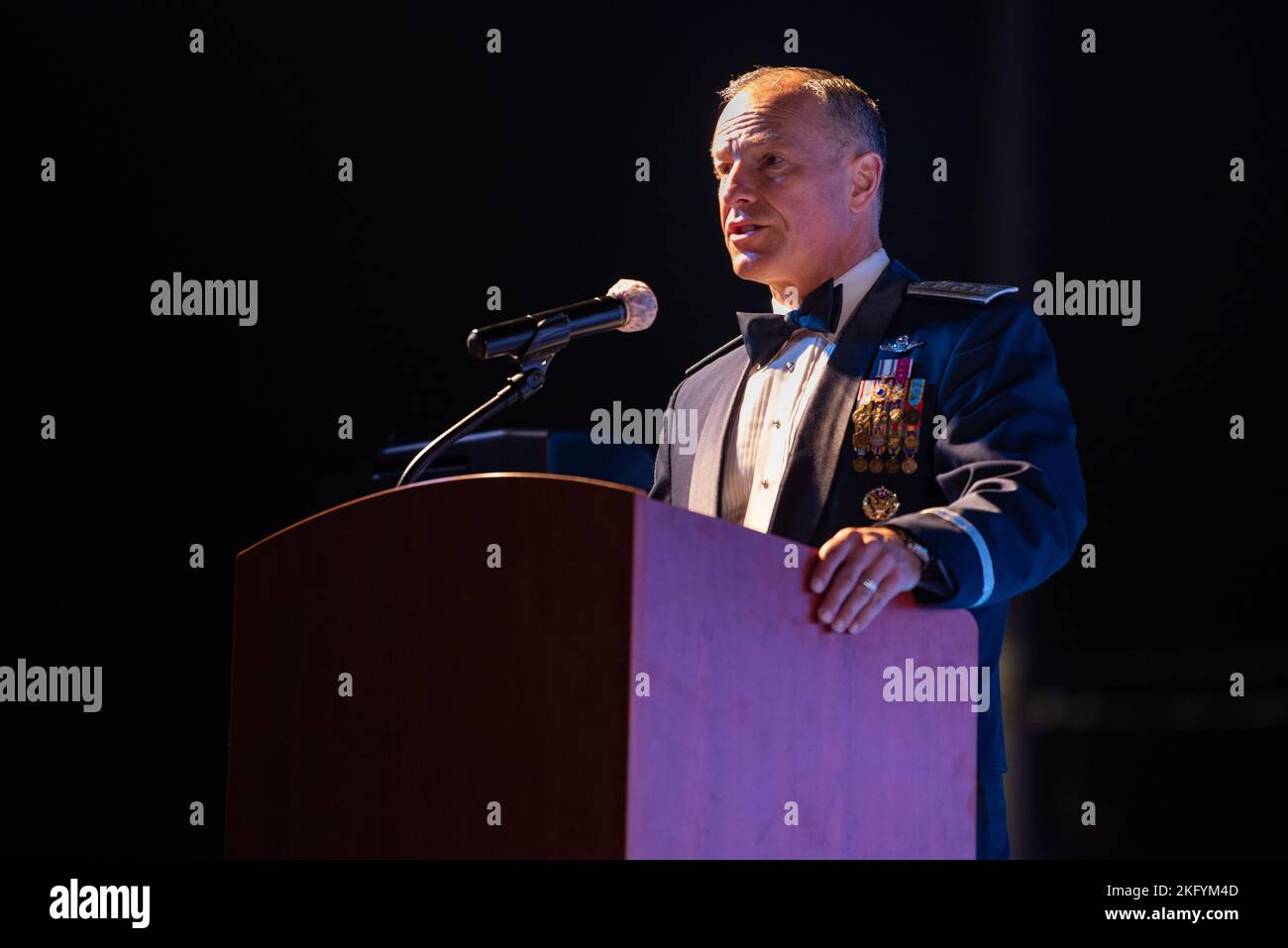 U.S. Air Force Lt. Gen. Scott Pleus, 7th Air Force commander, delivers ...