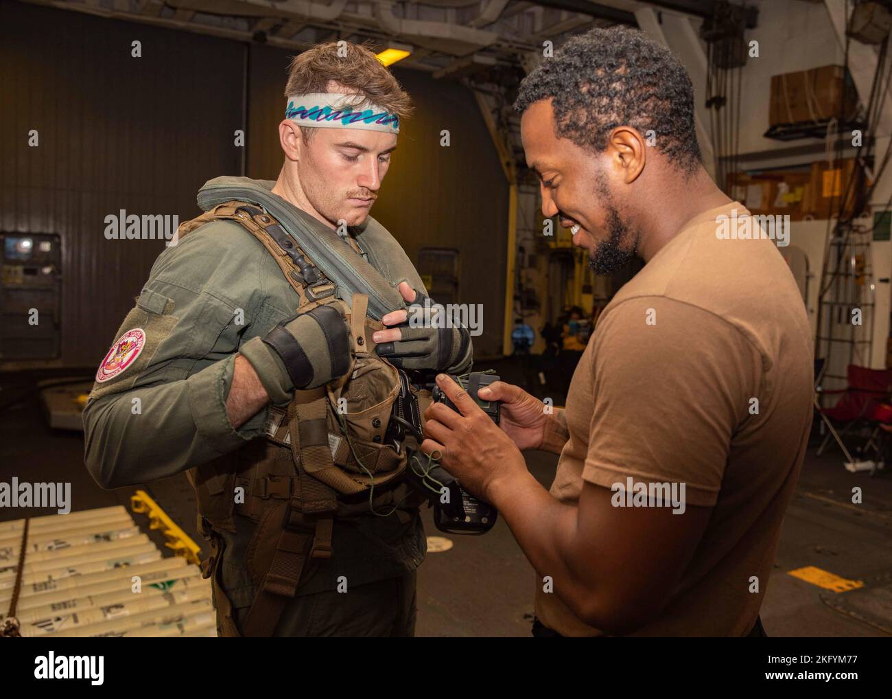 221015-N-LK647-1009 ATLANTIC OCEAN—Naval Aircrew Equipmentman 3rd Class ...