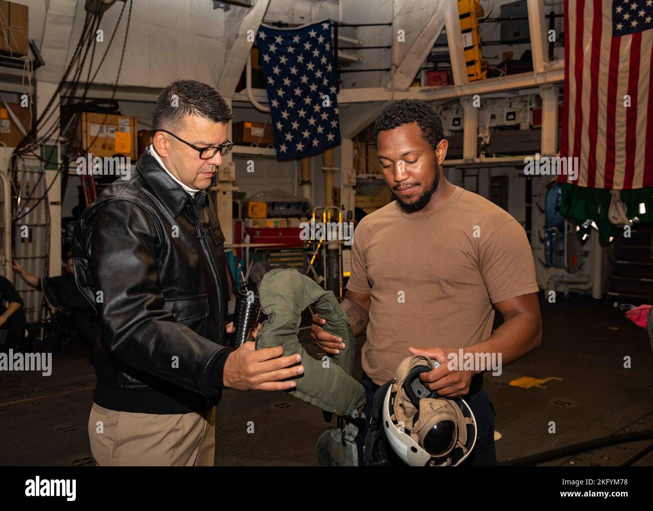 221015-N-LK647-1022 ATLANTIC OCEAN—Naval Aircrew Equipmentman 3rd Class ...