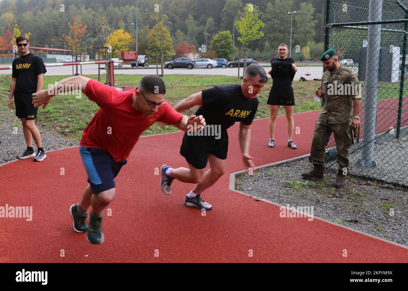 U.S. Army Staff Sgt. Nathan Foster, left, a supply sergeant, and U.S. Army Master Sgt. James P ...