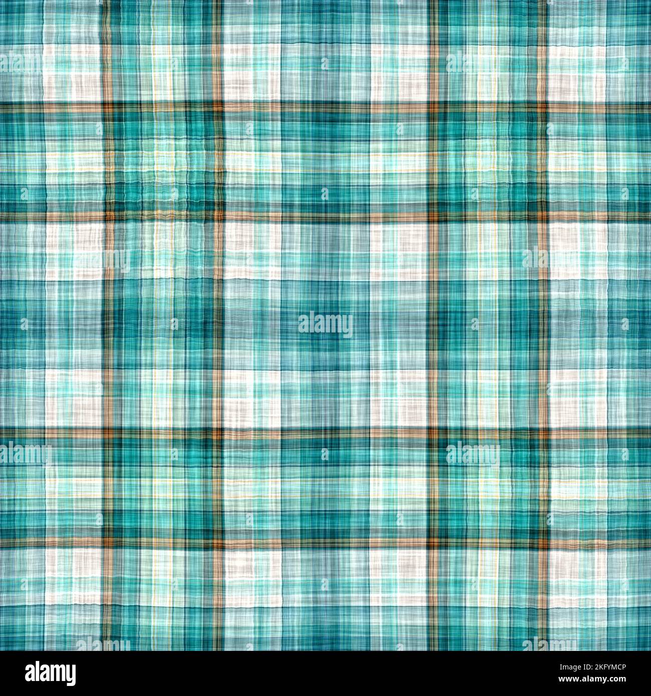Teal rustic coastal beach house check fabric tile. Seamless sailor ...
