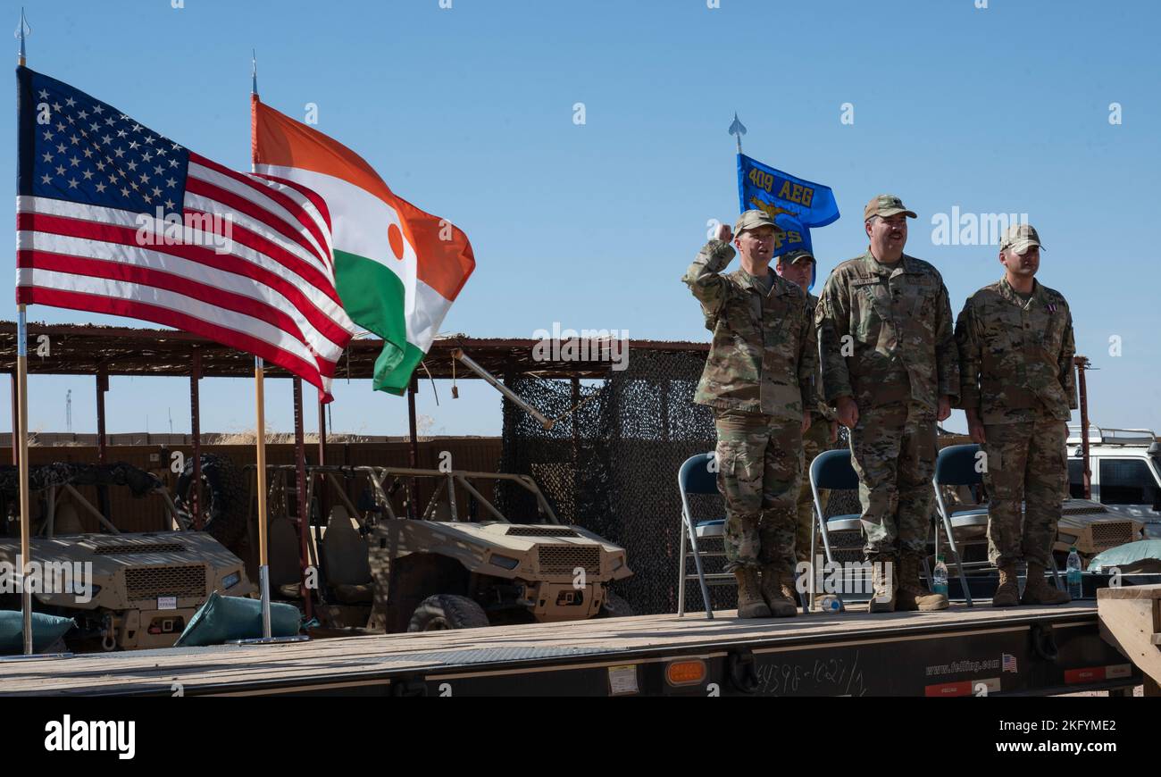 AIR BASE 201 - U.S. Air Force Col. Kevin Lee (left), 409th Air ...