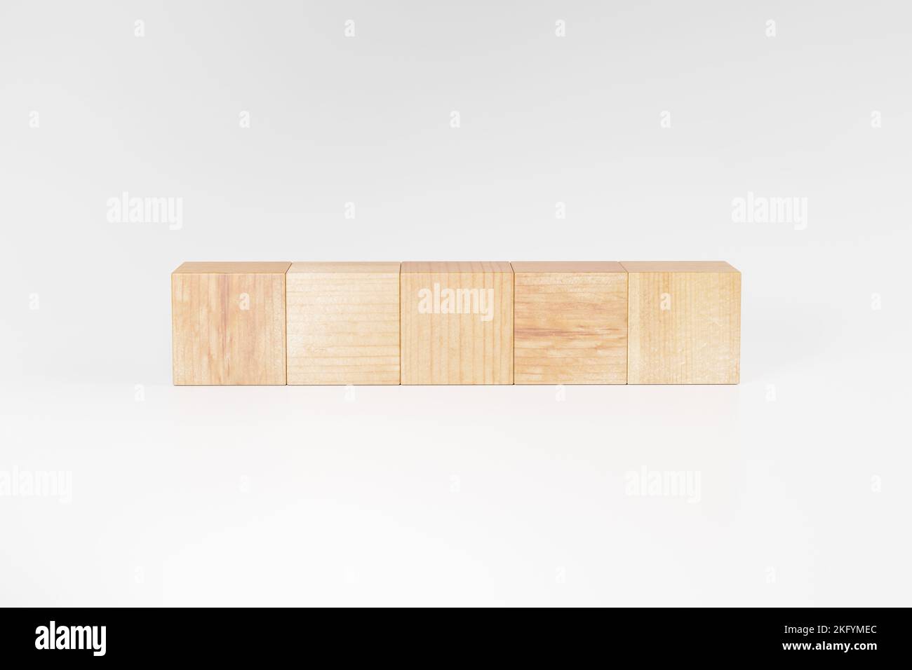 Wood tile blocks in isolated white background, 3d rendering. Mock-up ...