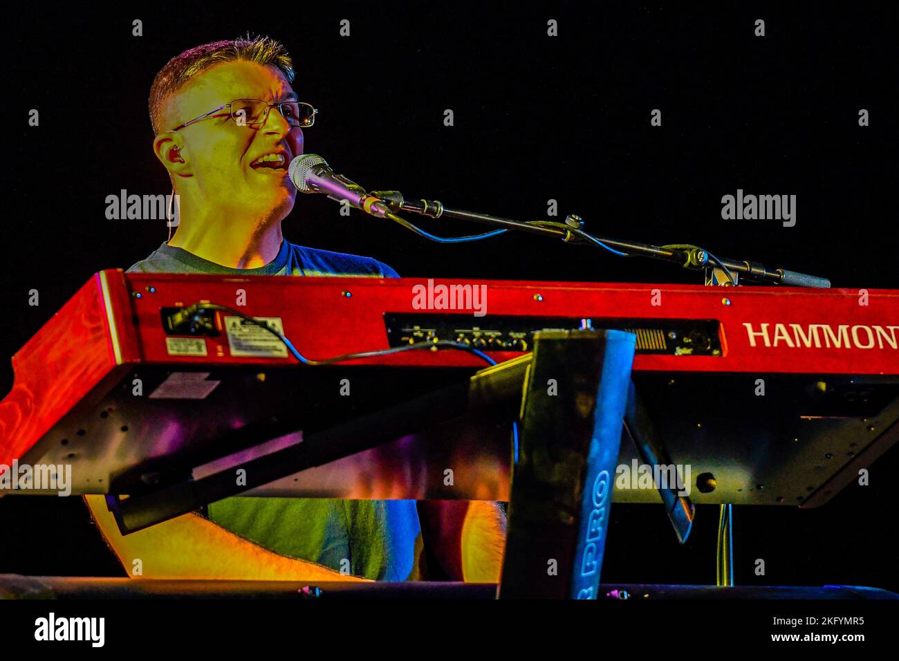 U.S. Air Force Master Sgt. Charles Cothran, a keyboardist with the ...