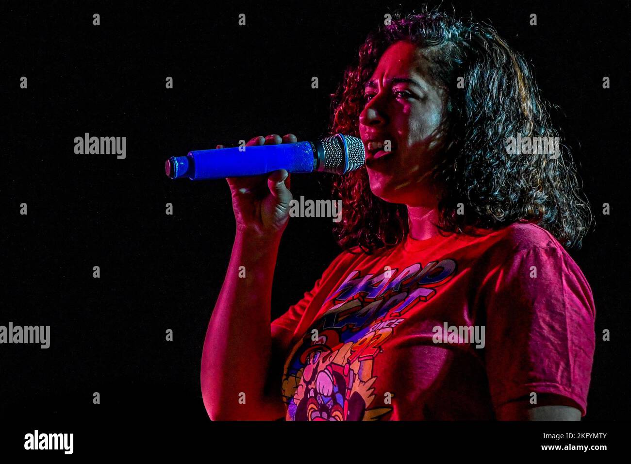 U.S. Air Force Senior Airman Alycia Cancel, a singer with the AFCENT ...
