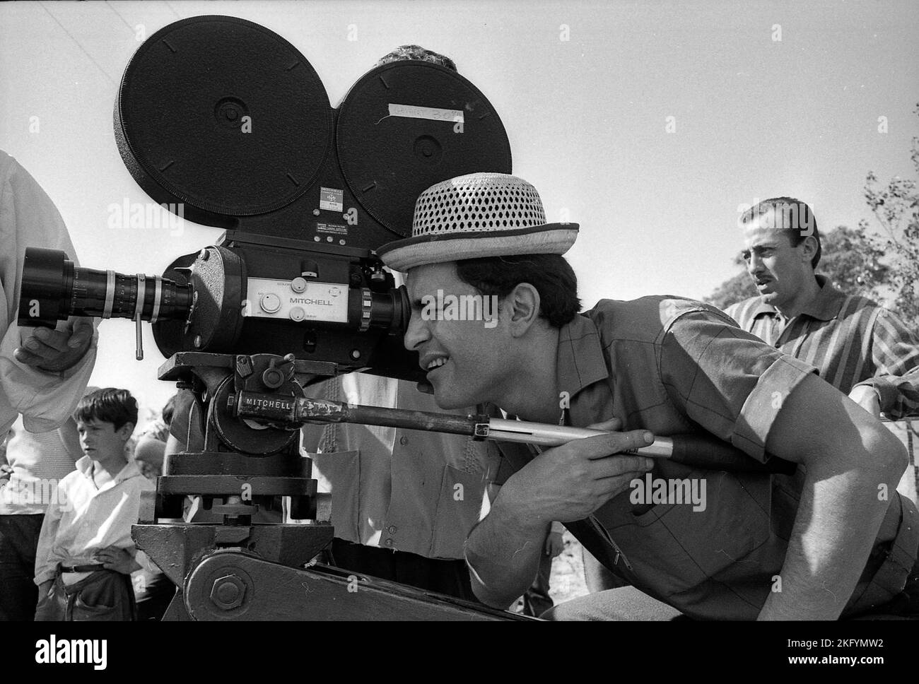 Leonardo Favio, Argentine filmmaker and singer, during the filming of ...