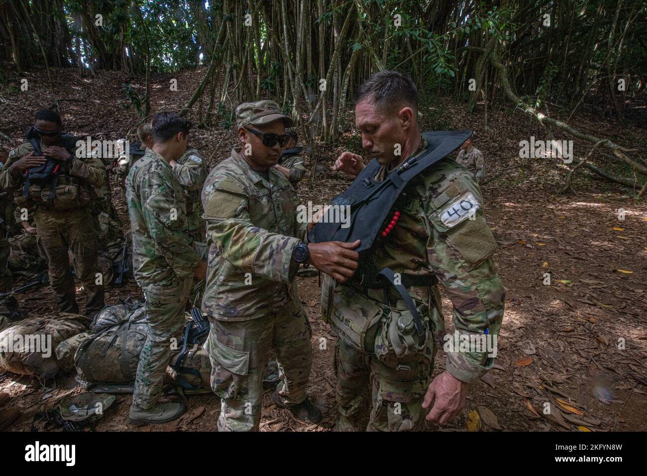 U.S. Army Soldiers participating in Jungle School perform waterborne ...