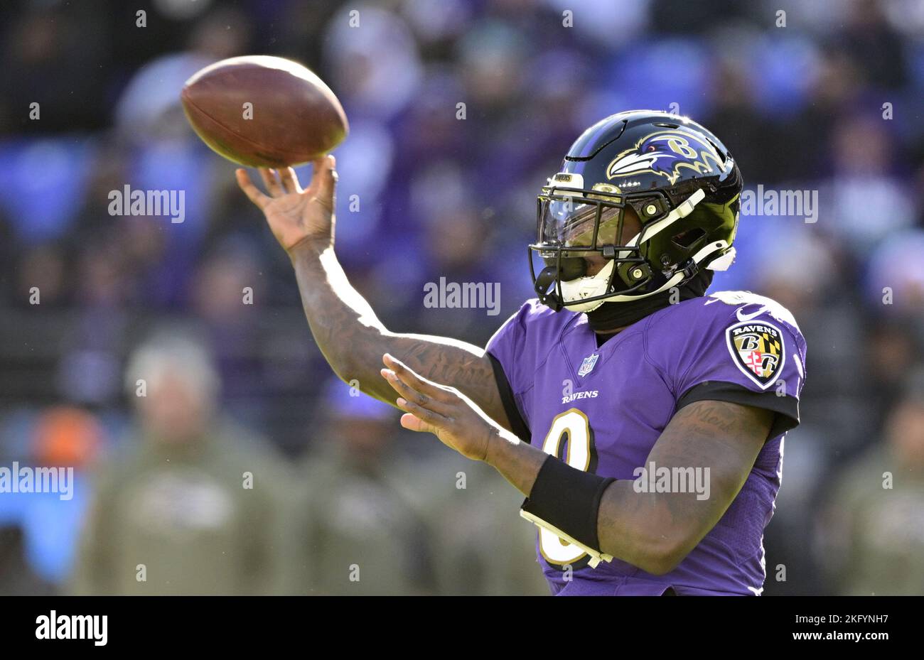 Baltimore, United States. 20th Nov, 2022. Baltimore Ravens quarterback ...