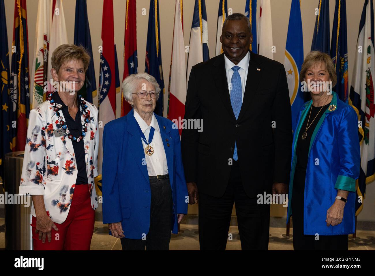 Secretary of Defense Lloyd J. Austin III poses for a photo with ...