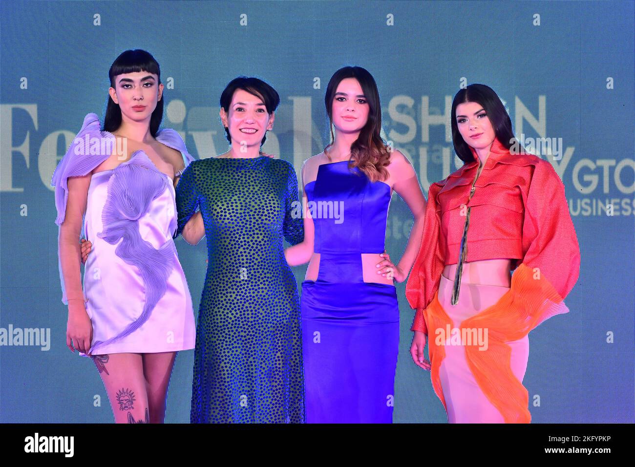 Leon, Mexico. 19 NOV 2022: Fashion designer Susana Goerne and models ...