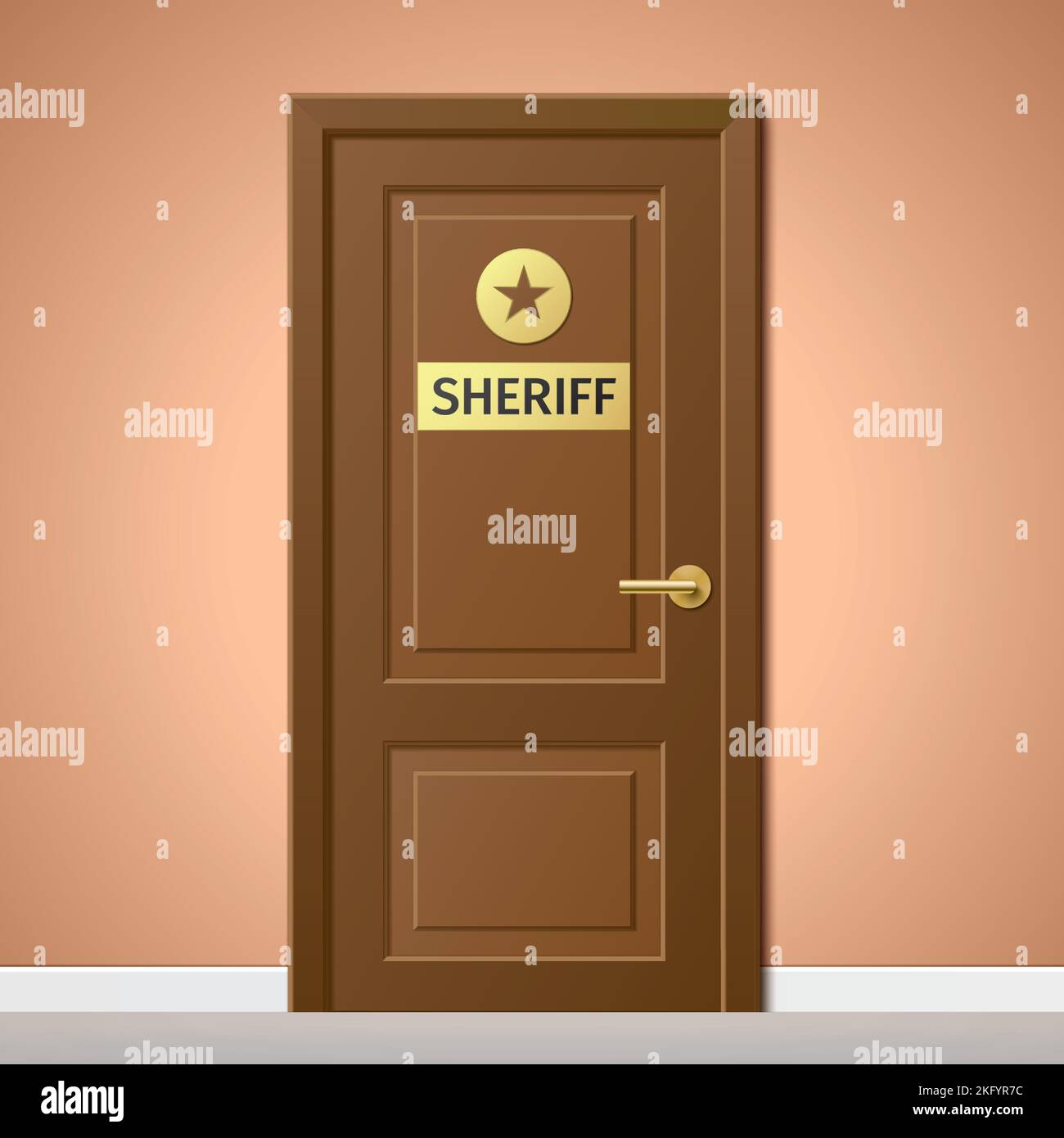 Police officer at front door Stock Vector Images - Alamy