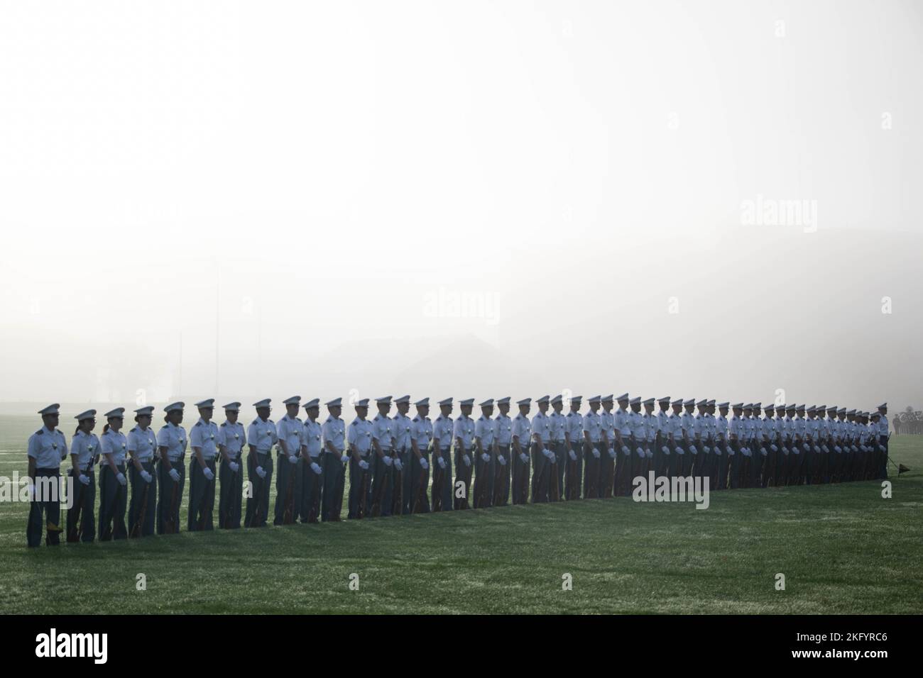 Cadets stand in formation at a wreath-laying ceremony, Oct. 15, 2022 ...