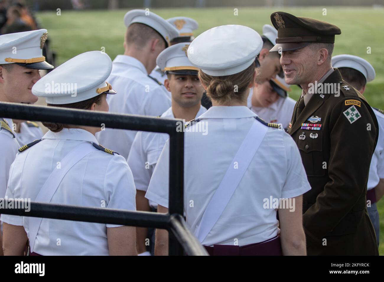 Maj. Gen. David Hodne speaks with cadets attending the U.S. Military ...