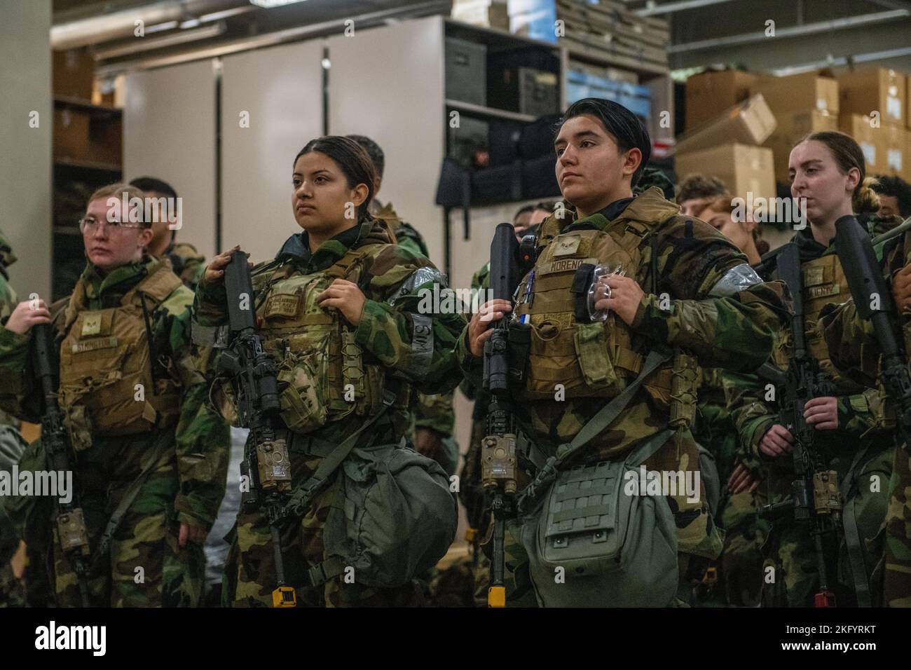 Airmen with the 374th Security Forces Squadron stand in formation ...