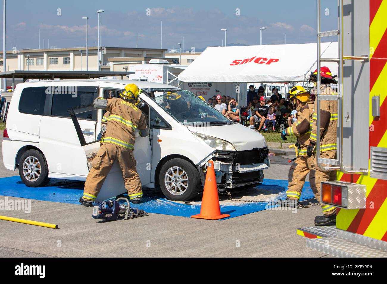 Firefighters with Marine Corps Air Station Iwakuni Fire and Emergency ...